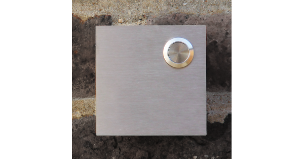 Vierkante design deurbel/ 8x8cm / inox / type A