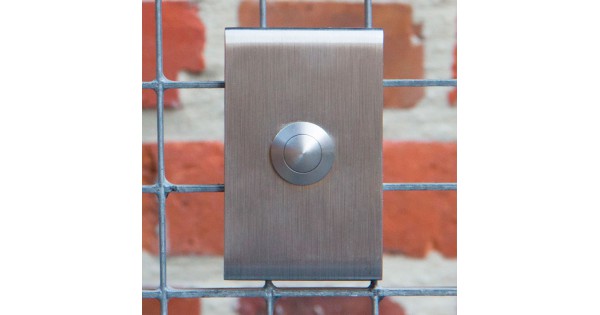 Verticale inox deurbel met afronding aan korte zijde. Model J | Atelier ...